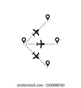 Airplane Dotted Path Aircraft Tracking Trace Stock Vector (Royalty Free ...