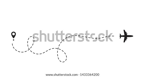 Airplane Dotted Path Aircraft Tracking Trace Stock Vector (Royalty Free ...