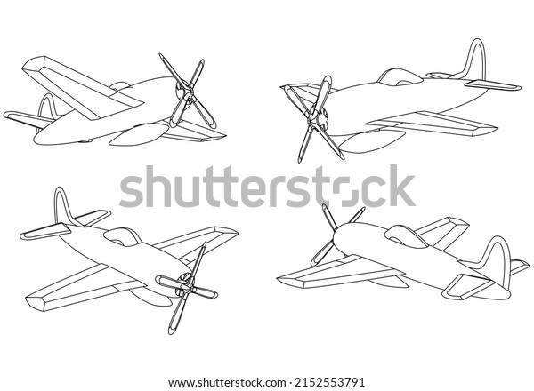 Airplane Drawing Line Art Vector Illustration Stock Vector (Royalty ...