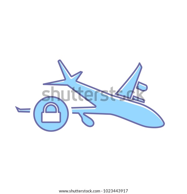 Airplane Flight Lock Plane Transport Travel Stock Vector (Royalty Free ...
