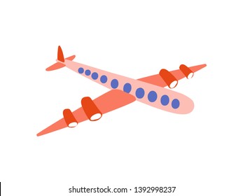 Airplane Flying Aaircraft Side View Cartoon Stock Vector (Royalty Free ...