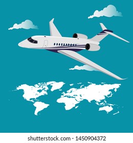 Private Jet Side View Vector Illustration Stock Vector (Royalty Free ...