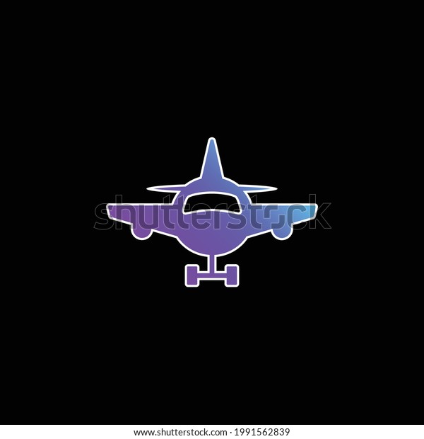 Airplane Frontal View Blue Gradient Vector Stock Vector (Royalty Free ...