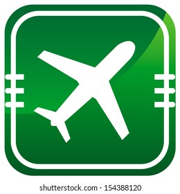 Airplane Green Icon Stock Vector (Royalty Free) 154388120