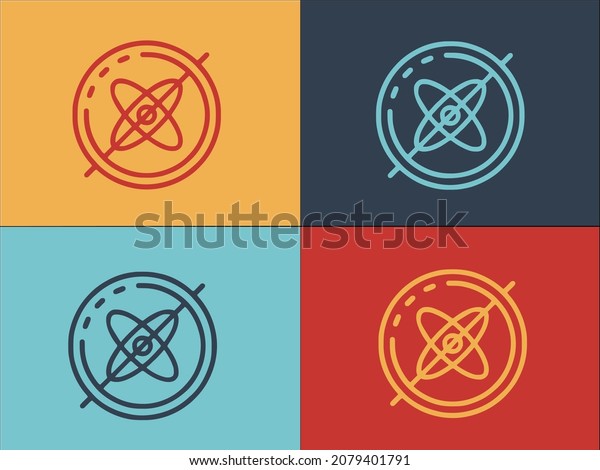 Airplane Gyroscope Logo Template Simple Flat Stock Vector (Royalty Free ...