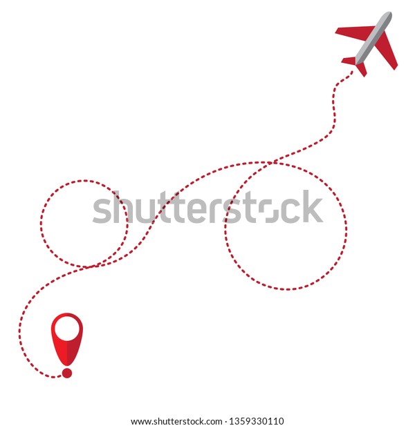 Airplane His Trail On White Background Stock Vector (Royalty Free ...