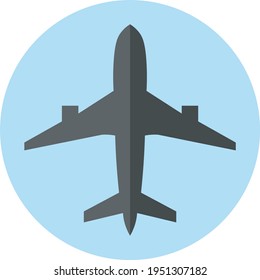 Airplane Icon Blue Background Stock Vector (Royalty Free) 1951307182 ...