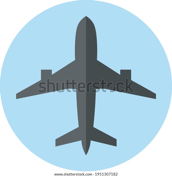 Airplane Icon Blue Background Stock Vector (Royalty Free) 1951307182 ...