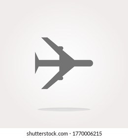 Airplane Icon Grey Airplane Icon Vector Stock Vector (Royalty Free ...