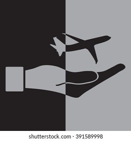 Airplane Icon Hand Vector Icon Stock Vector (Royalty Free) 391589998 ...