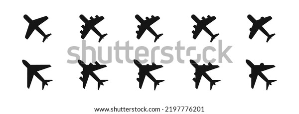 Airplane Icon Set Aircraft Icon Collection Stock Vector (Royalty Free ...