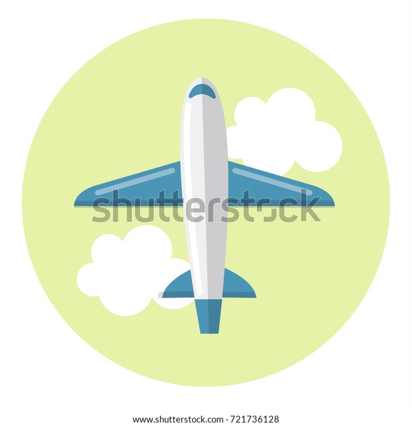Airplane Icon Symbol Clouds Circle Stock Vector (Royalty Free ...
