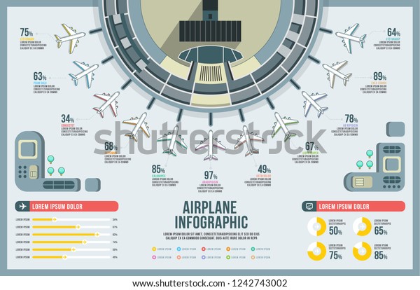 Airplane Infographic Set Vector Design Building Stock Vector (Royalty ...