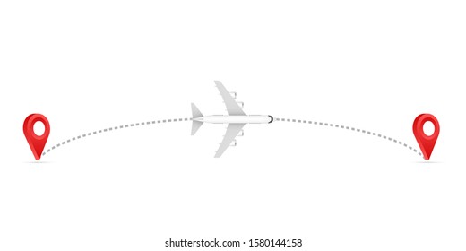 Airplane Line Path Icon Air Plane Stock Vector (Royalty Free ...