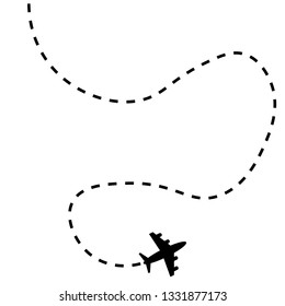 Airplane Line Path Start Point Dash: เวกเตอร์สต็อก (ปลอดค่าลิขสิทธิ์ ...