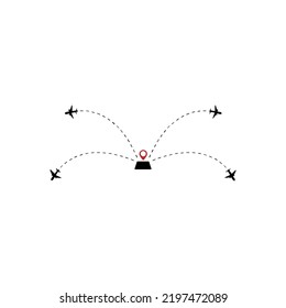 Airplane Line Path Vector Icon Stock Vector (Royalty Free) 2197472089 ...