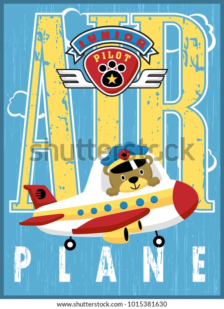Airplane Logo Cartoon Vector Little Pilot Stock Vector (Royalty Free ...