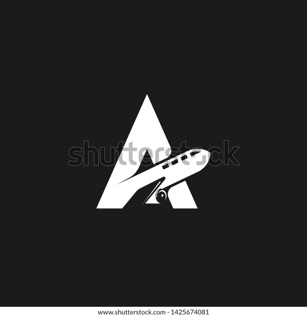 Airplane Logo Template Combined Letters Airplanes Stock Vector (Royalty ...