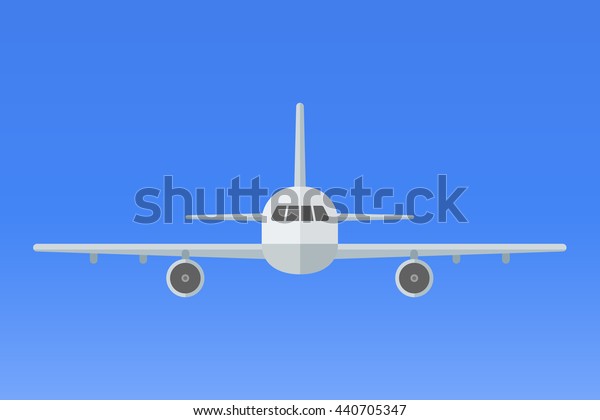 Airplane On Blue Background Plane Flying Stock Vector (Royalty Free ...