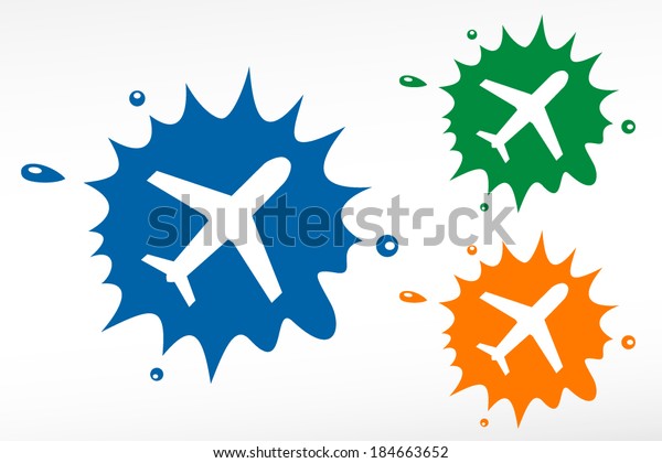 Airplane On Color Blob: vector de stock (libre de regalías) 184663652 ...