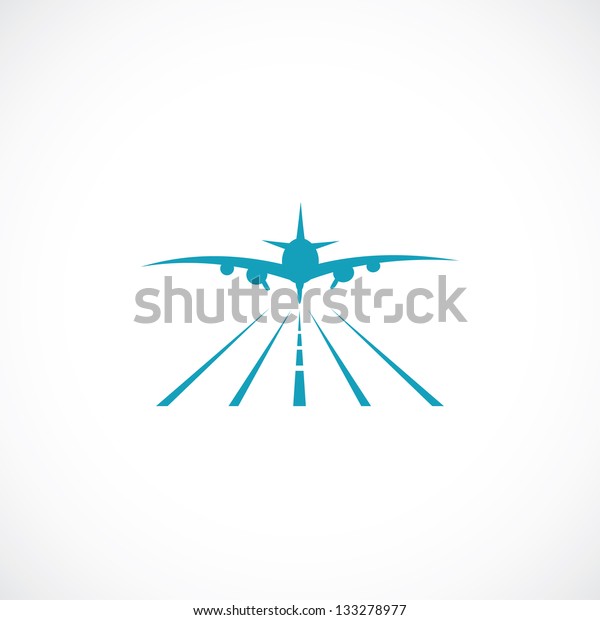 Airplane On Runway Vector Illustration Stock Vector (Royalty Free ...