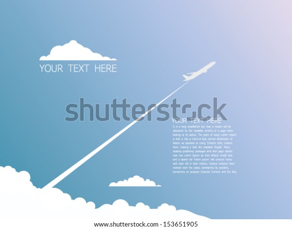 Airplane On Sky Text Stock Vector (Royalty Free) 153651905