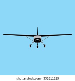 Airplane One Engine On Blue Background Stock Vector (Royalty Free ...