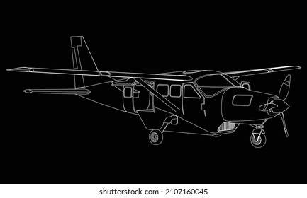 Airplane Outline Vector Illustration Isolated On Stock Vector (Royalty ...