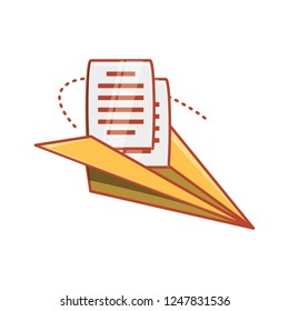 Airplane Paper Flying Documents Stock Vector (Royalty Free) 1247831536 ...