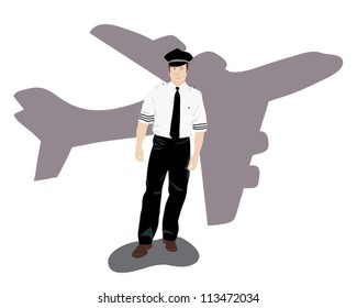 Airplane Pilot Stock Vector (Royalty Free) 113472034 | Shutterstock