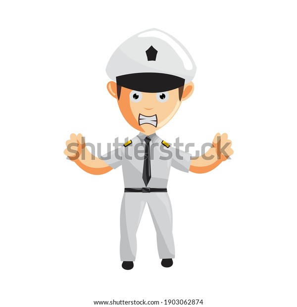 Airplane Pilot Angry Cartoon Character Aircraft Stock Vector (Royalty ...