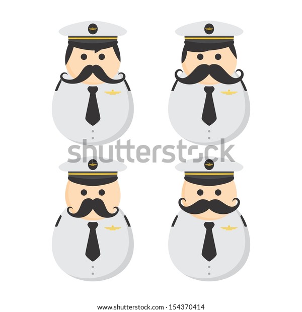 Airplane Pilot Mustache Guy Avatar Picture Stock Vector (Royalty Free ...