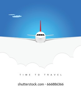 Airplane Poster Background Illustration Time Travel Stock Vector ...