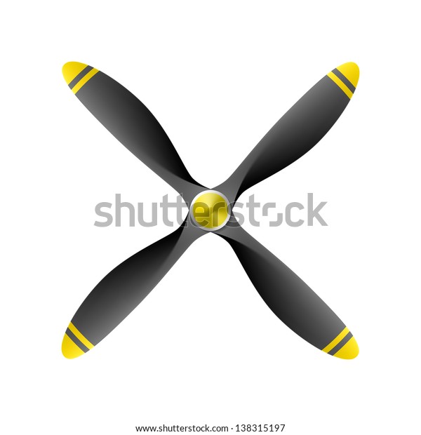 Airplane Propeller 4 Blades Vector Stock Vector (Royalty Free) 138315197