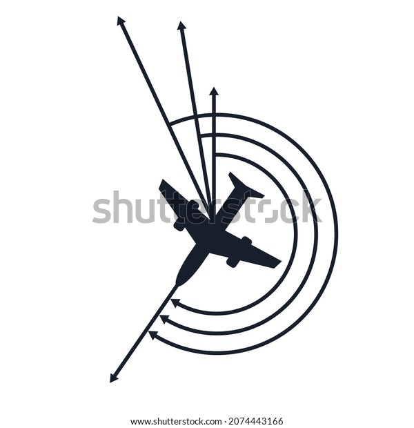 Airplane Radar Logo Icon Sign Map Stock Vector (Royalty Free ...