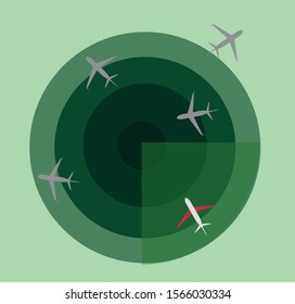 Airplane Radar Vector Design Illustration Stock Vector (Royalty Free ...