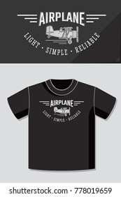 Airplane Retro Style Inverted Logo Lettering: vector de stock (libre de ...