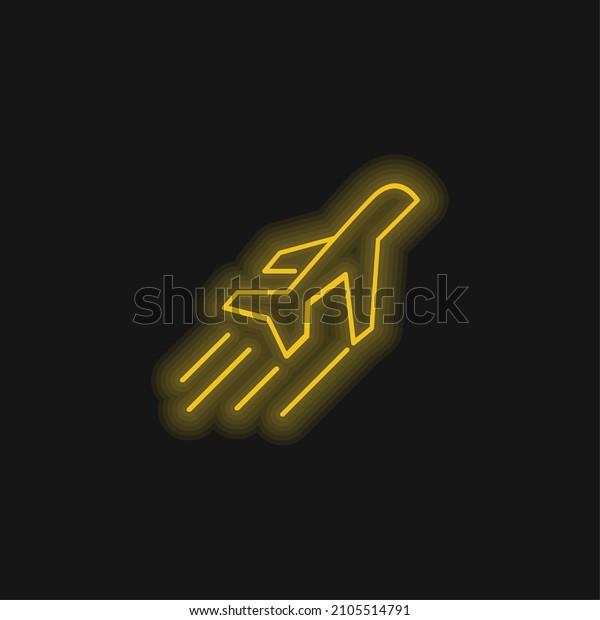 Airplane Side View Flight Yellow Glowing Stock Vector (Royalty Free ...