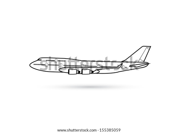 Airplane Side View Vector Illustration Stock Vector (Royalty Free ...