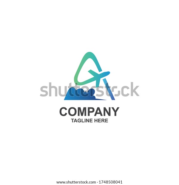 Airplane Square Logo Design Vector Element Stock Vector (Royalty Free ...