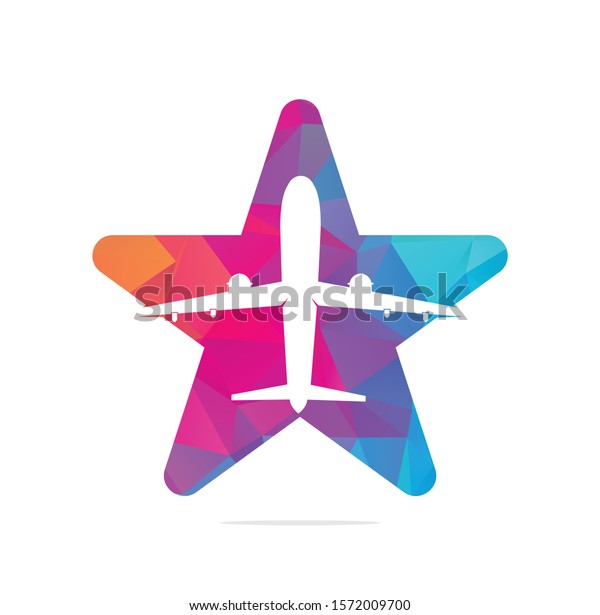 Airplane Star Shape Concept Vector Illustration Stock Vector (Royalty ...