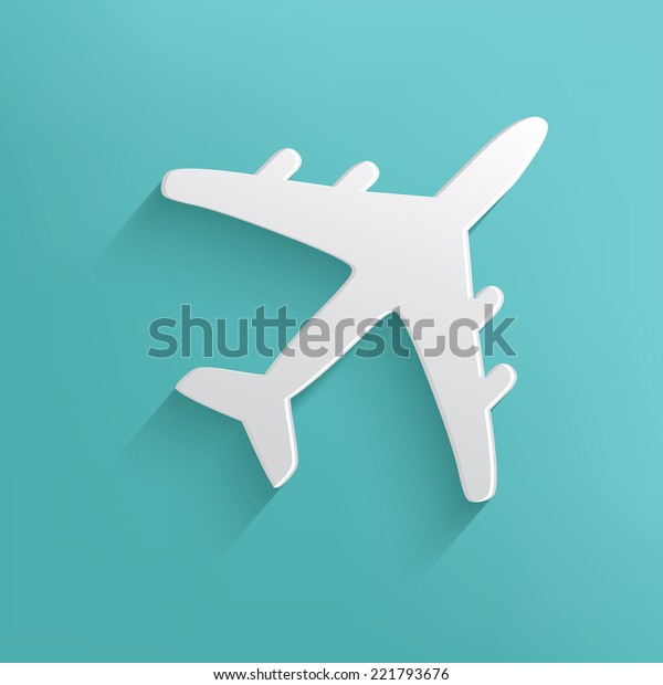 Airplane Symbol On Blue Backgroundclean Vector Stock Vector (Royalty ...