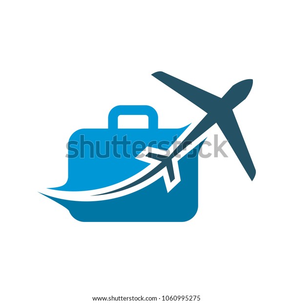 Airplane Symbol Suitcase Icon Logo Vector Stock Vector (Royalty Free ...