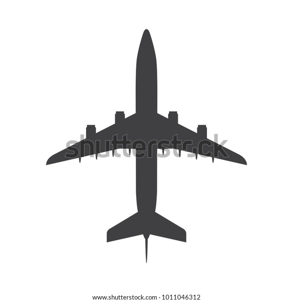 Airplane Top View Icon Aircraft Passenger Stock Vector (Royalty Free ...