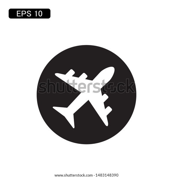 Airplane Transportation Icon Vector Illustration Logo Stock Vector ...