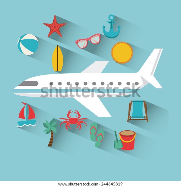 Airplane Travel Design Vector Illustration Eps10 Stock Vector (Royalty ...
