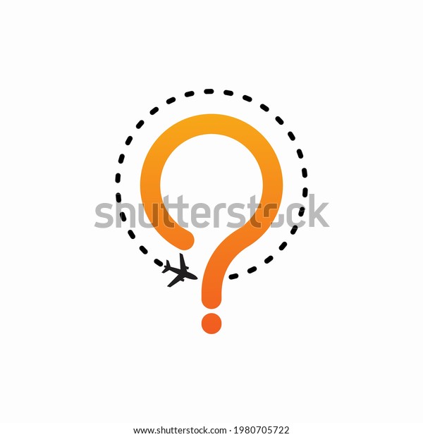 Airplane Travel Question Logo Template Design Stock Vector (Royalty ...