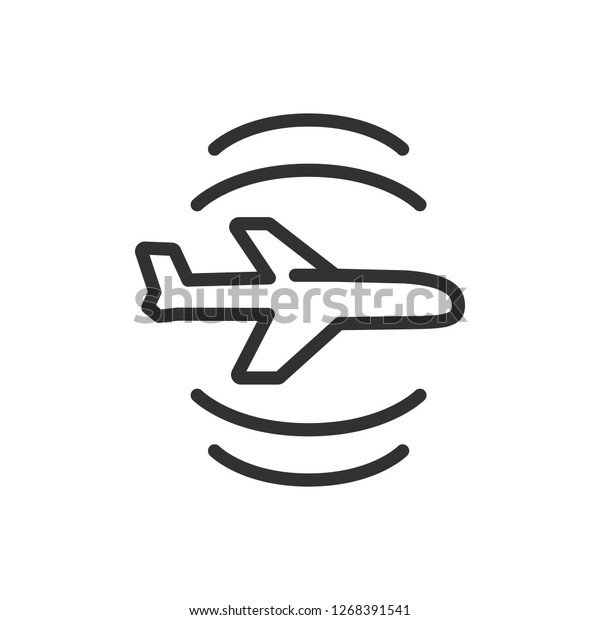 Airplane Turbulence Linear Icon Line Editable: vector de stock (libre ...