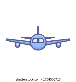 Airplane Vector Front View Color Icon Stock Vector (Royalty Free ...