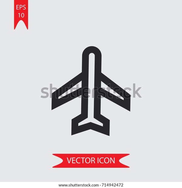 Airplane Vector Icon Simple Sky Symbol Stock Vector (Royalty Free ...